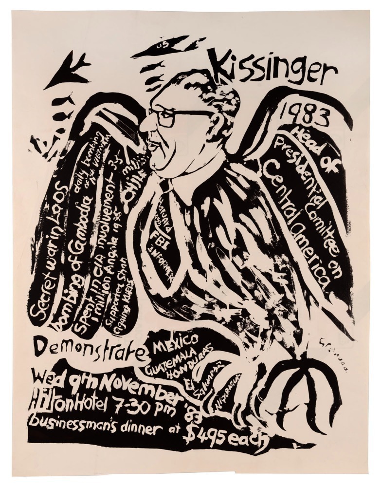 KISSINGER 1983 , poster designed and printed by Jillian Gibb (1945 ...