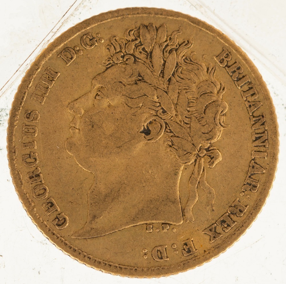 GEORGE IV, 1824 Half Sovereign, F.