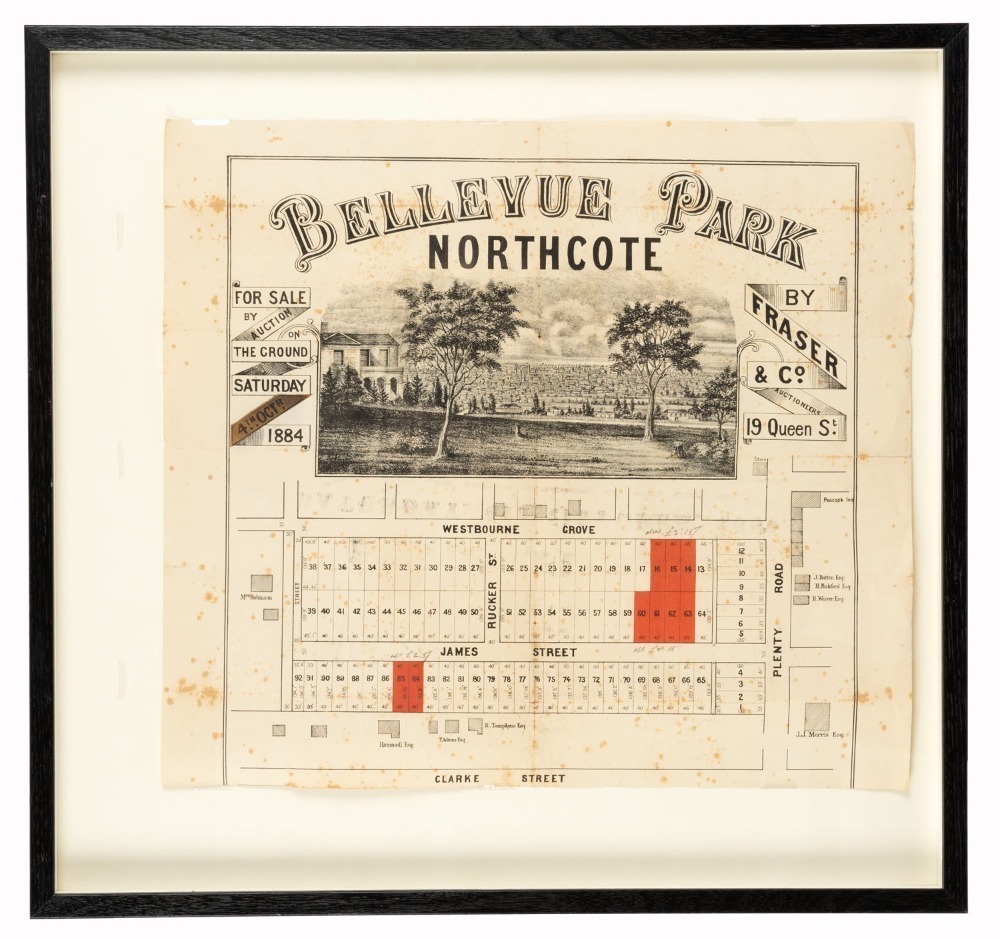 [MELBOURNE REAL ESTATE] Bellevue Park, Northcote 1884 subdivision ...