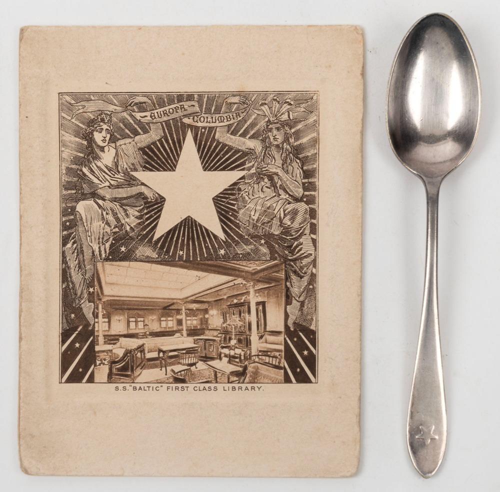 TITANIC: WHITE STAR LINE silver plated spoon, together with an S. S ...