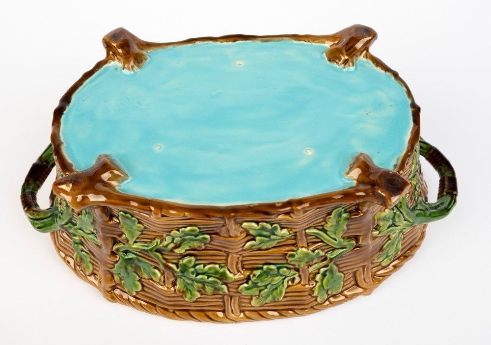 Antique English majolica game tureen decorated with hare and ducks ...