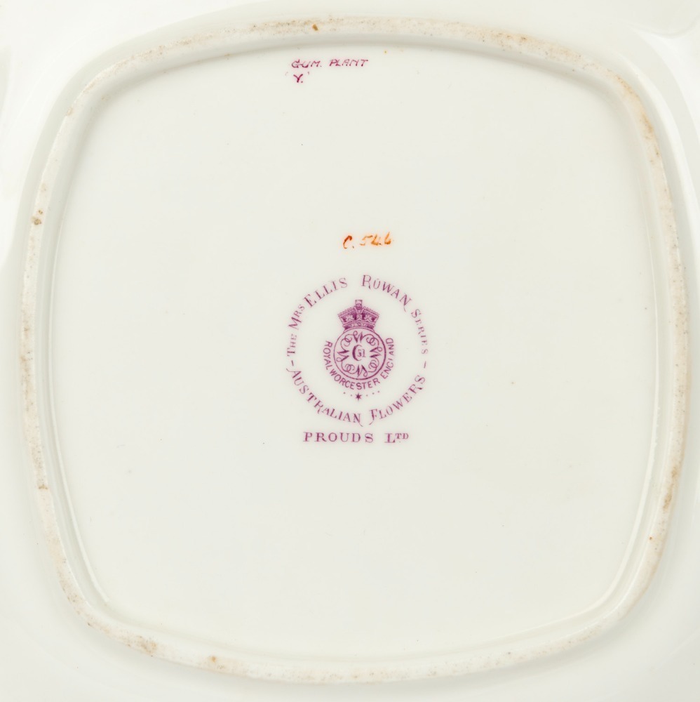 ROYAL WORCESTER GUM PLANT antique English hand-painted porcelain ...