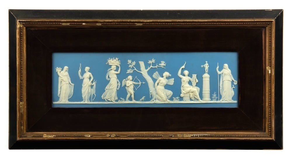WEDGWOOD Classical Reliefs antique English blue Jasper Ware pottery ...