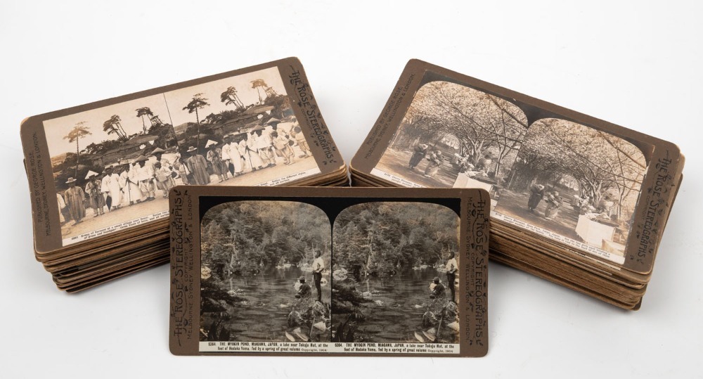 ROSE STEREOGRAPH COMPANY: Fifty-five stereo cards featuring views of ...