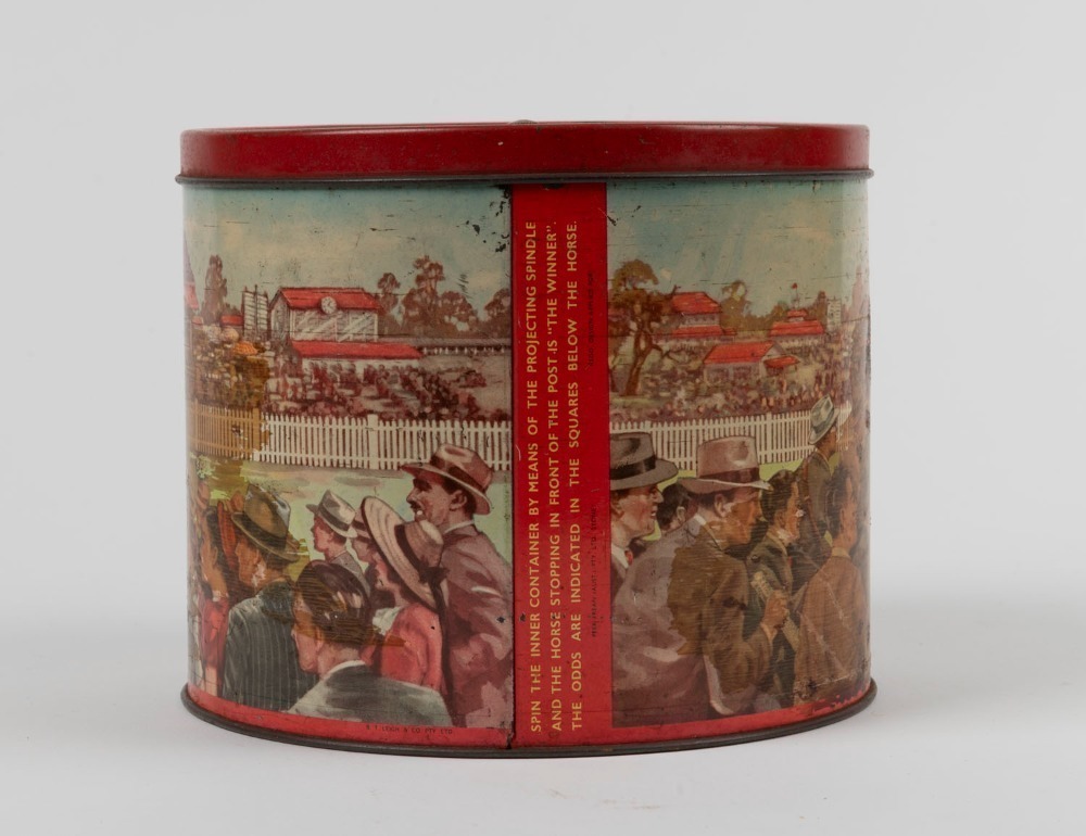 THE WINNER Peek Freans vintage horse racing theme biscuit tin with ...