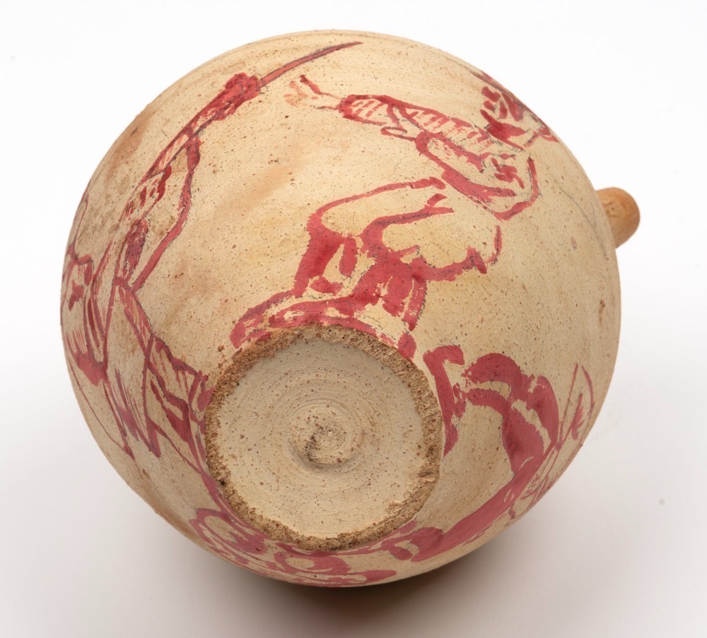 WWII period Australian military folk art painted Greek pottery vessel ...