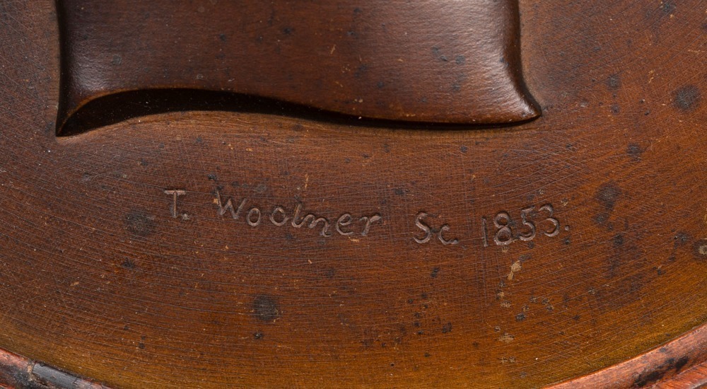 THOMAS WOOLNER (1825-1892), important pair of bronze portrait plaques ...