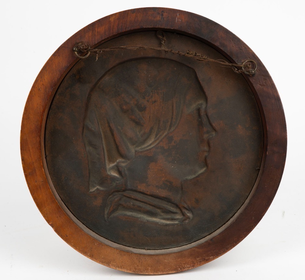 THOMAS WOOLNER (1825-1892), important pair of bronze portrait plaques ...