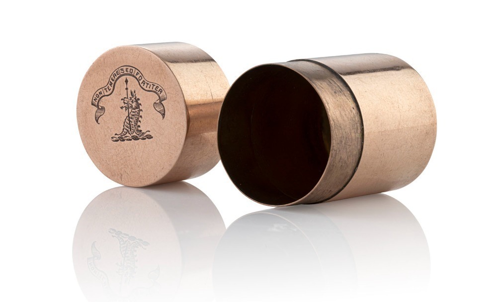 HARROP of Sydney antique 9ct rose gold vesta with engraved crest and ...