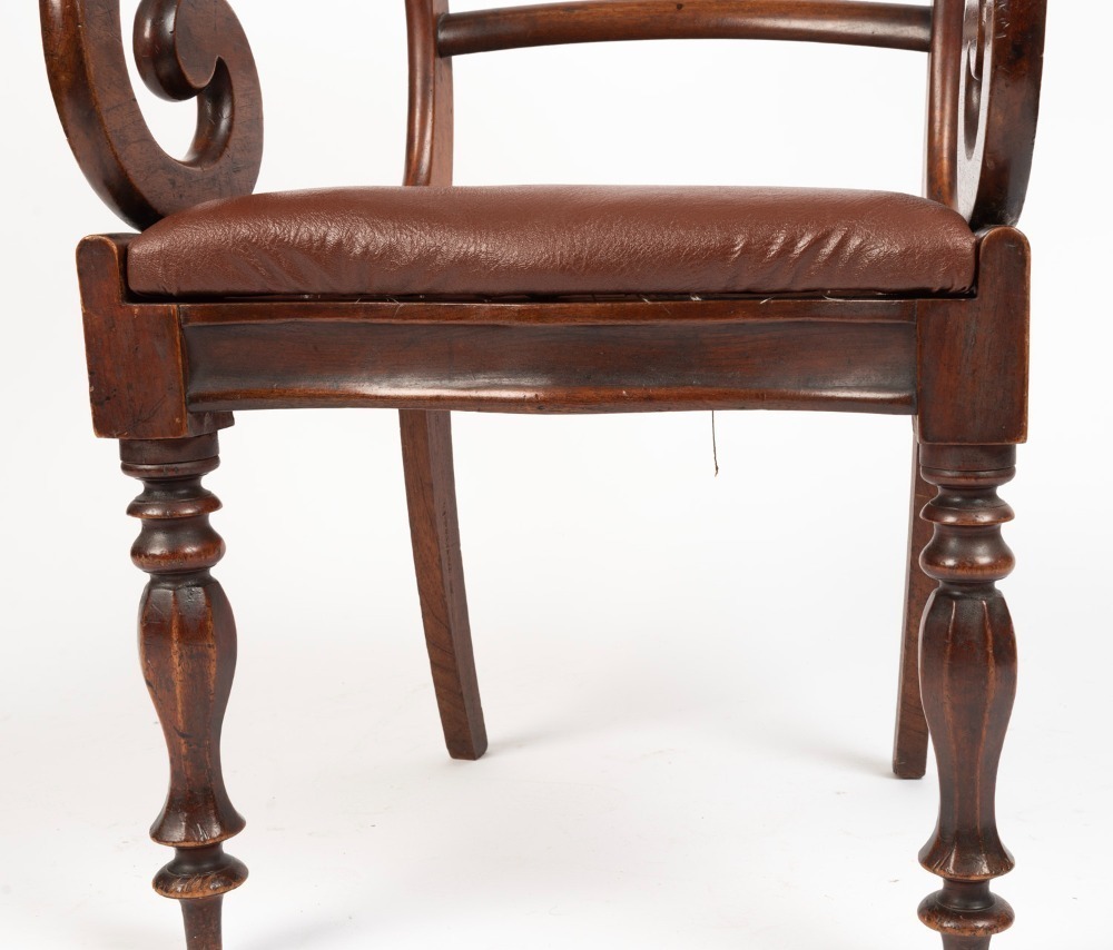 An antique Colonial Australian cedar carver chair with Trafalgar back ...
