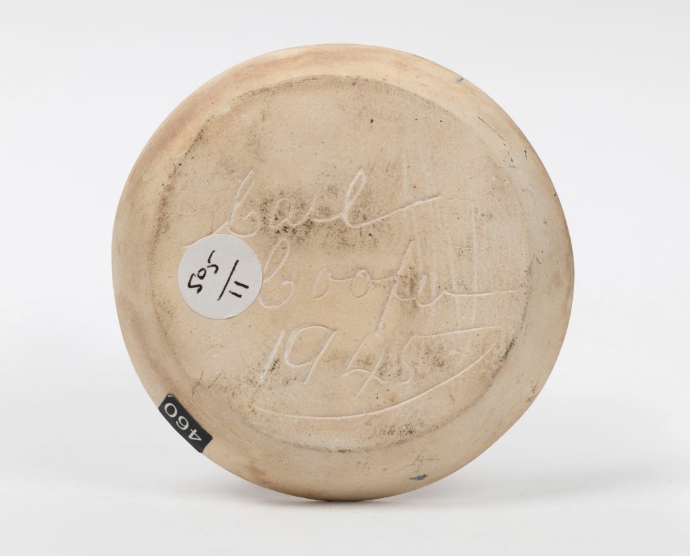CARL COOPER pottery dish with snake decoration, incised Carl Cooper ...
