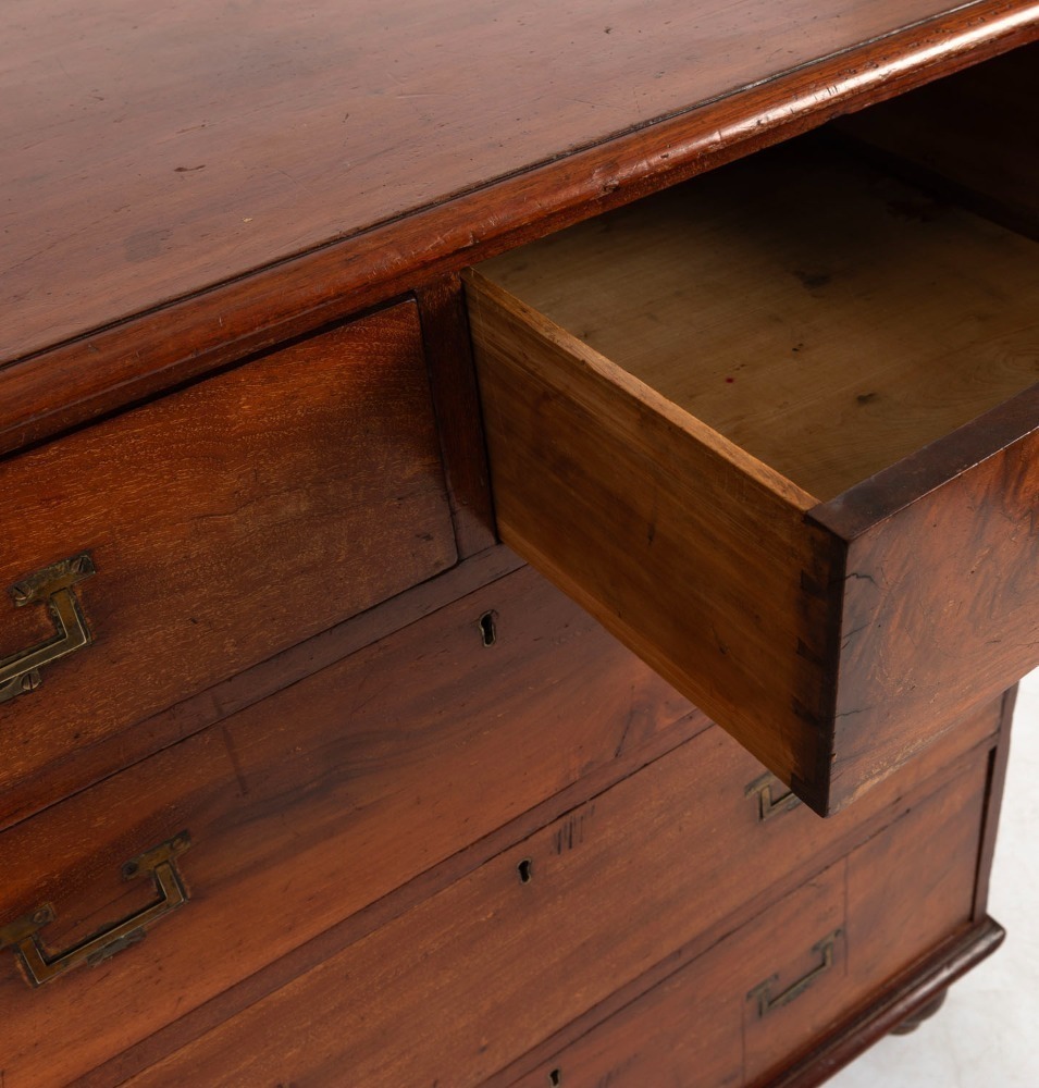 An antique Australian cedar chest travelling chest of five graduated ...