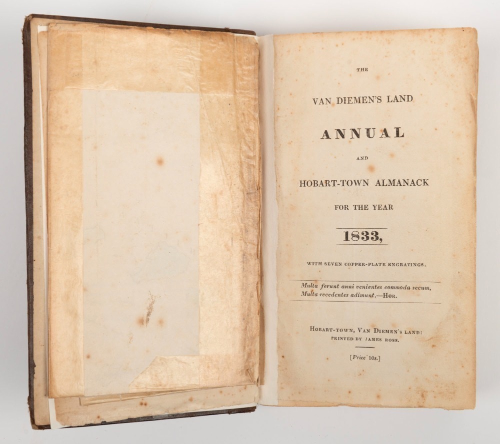 The Van Diemen's Land ANNUAL and Hobart Town Almanack for the Year 1833 ...