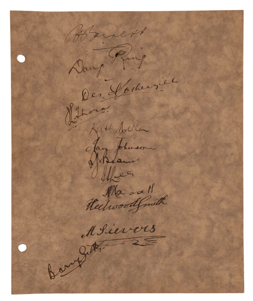 SIR DONALD BRADMAN and others, 1940. A rare series of signatures from ...