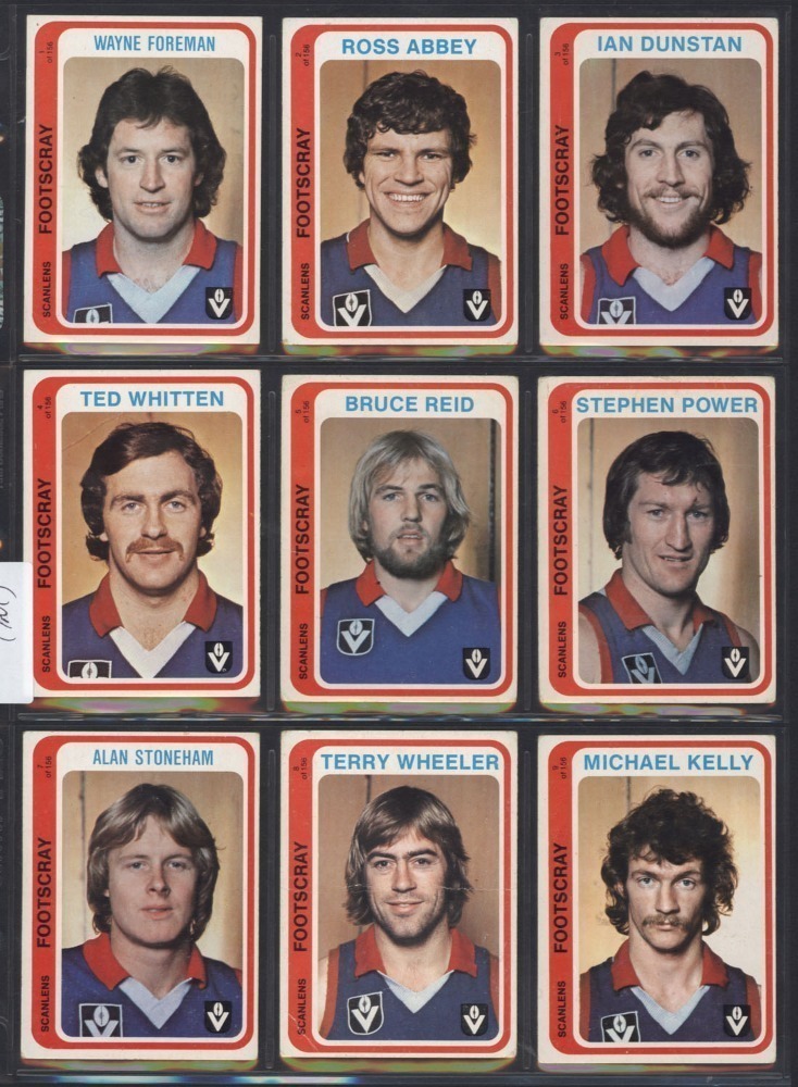 1979 Scanlen's VFL Football cards, the complete set of 156 plus the 12 ...