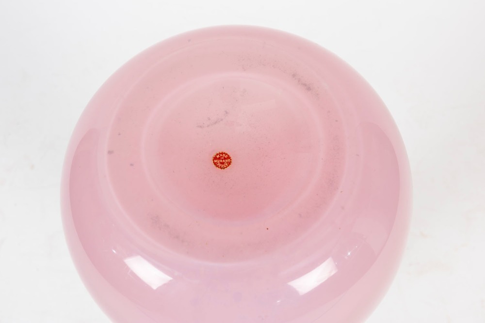 SEGUSO stunning and rare monumental pink opalescent Murano glass vase ...