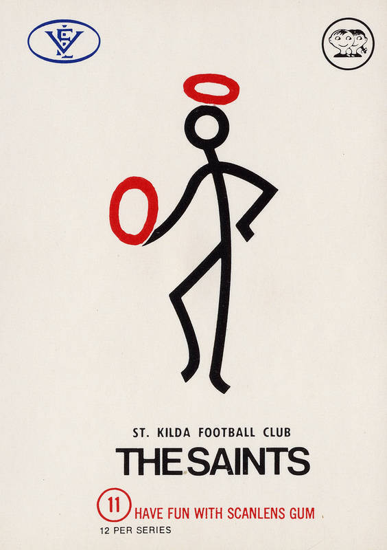 1973 Scanlens Footballers , Club Mascot Sticker Inserts, complete set ...