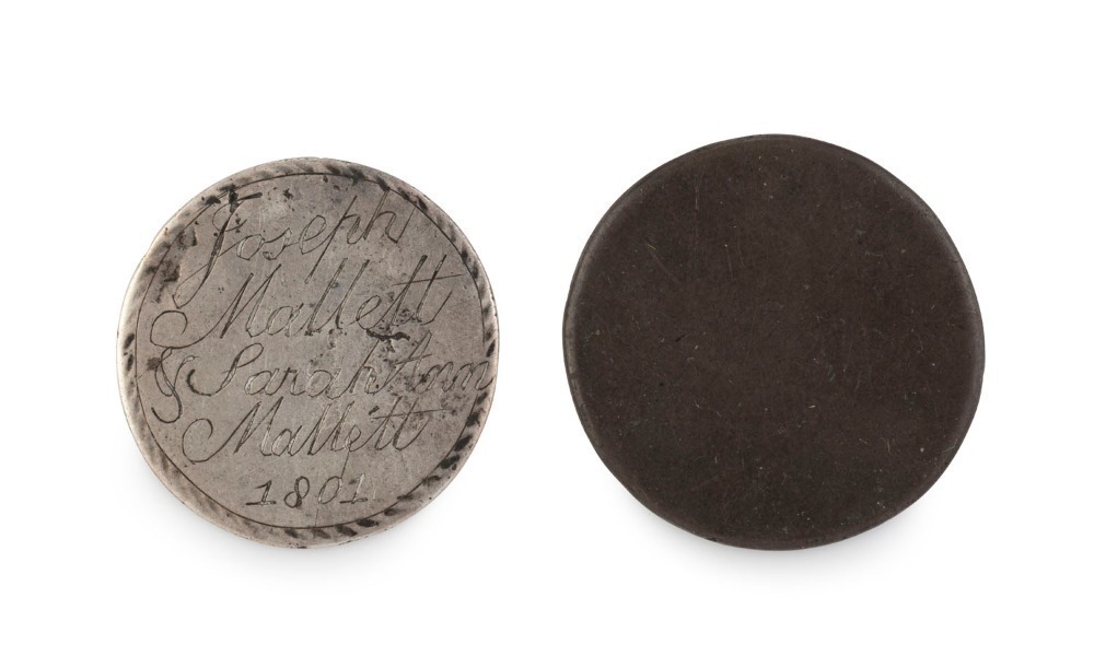 CONVICT LOVE TOKENS: 1801 example on silver, engraved JOHN KING & ANN ...