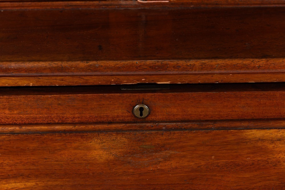 An antique Australian cedar two door secretaire library bookcase with ...
