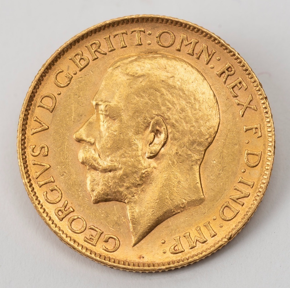 1911 Sovereign, GEORGE V, St. George reverse, Perth, Unc.