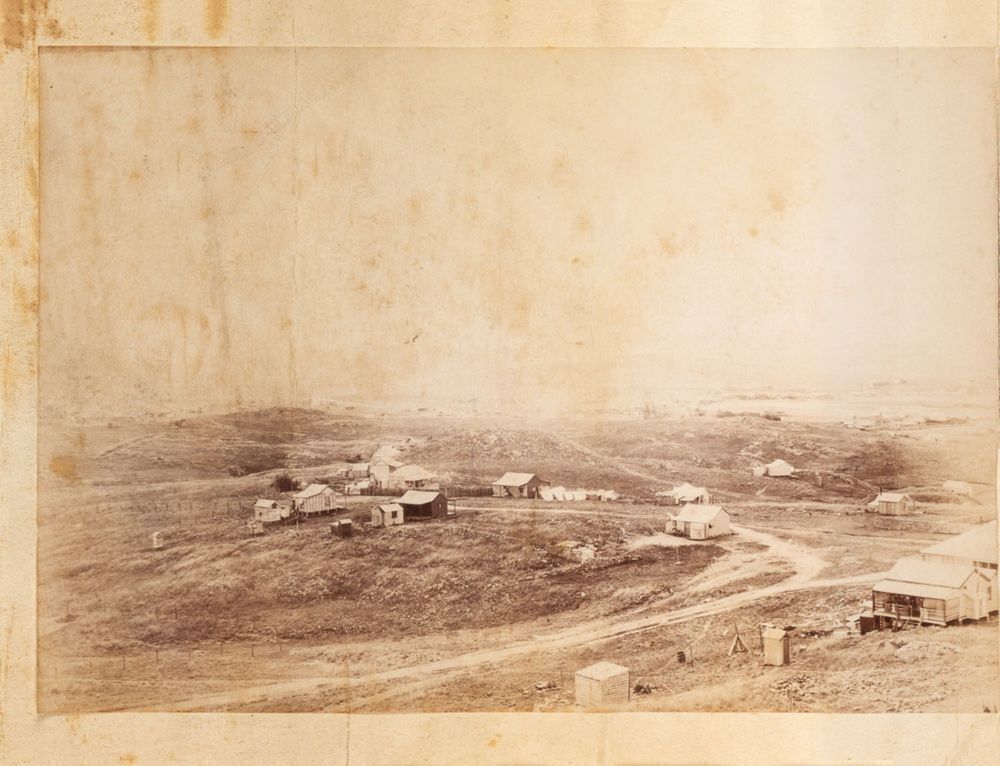 MINING TOWN: Impressive photographic panorama comprised of four albumen ...