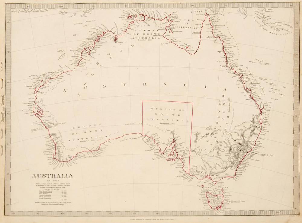 MAPS: Group of 8 maps of Australia including c1839 showing the Colony ...