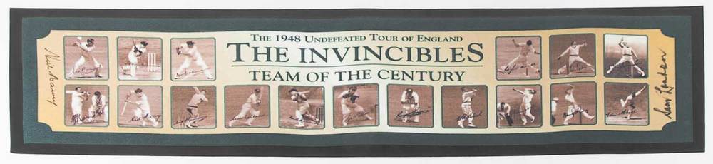 1948 INVINCIBLES: The Invincibles Bar Runner signed by Sam Loxton ...