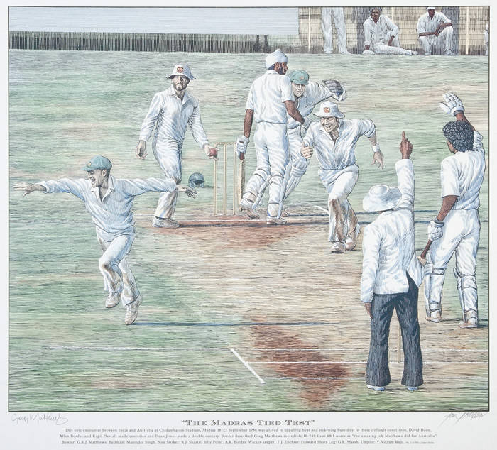 GREG MATTHEWS, prints (10) The Madras Tied Test by Iain McKellar ...