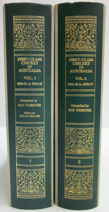 CRICKET BOOKS, noted First-Class Cricket in Australia in 2 Volumes by ...