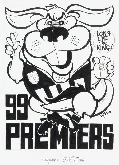 NORTH MELBOURNE/WEG ARTWORK: 1999 preliminary artwork for Weg poster ...