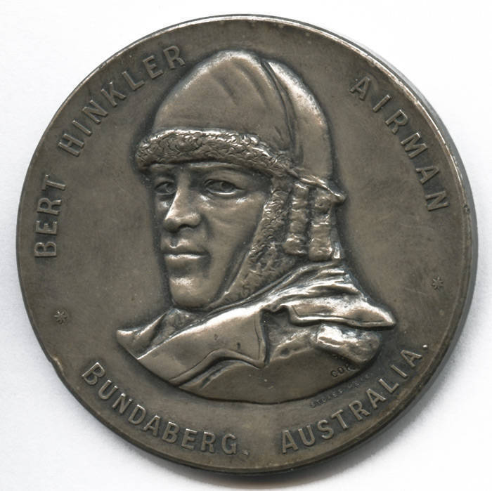 7 Feb.1928 (AAMC.116) commemorative medallion BERT HINKLER AIRMAN ...