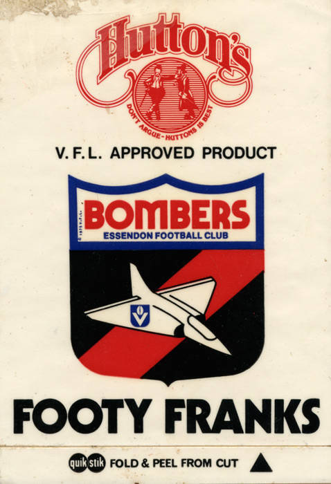 1980 Huttons Footy Franks Stickers - Series 1 [8/12 VFL teams]. Fair/G.