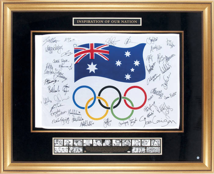INSPIRATION OF OUR NATION , display comprising Australian Olympic Flag ...
