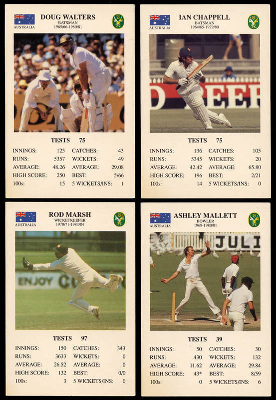 1994-95 Spears The Great Test Match Card Game [58/63] plus 7 spares ...